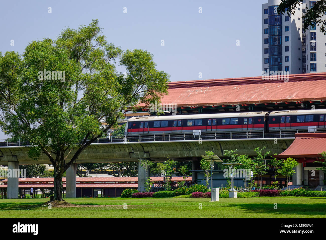 Singapore - Feb 8, 2018. View of Chinese Garden MRT Station in ...