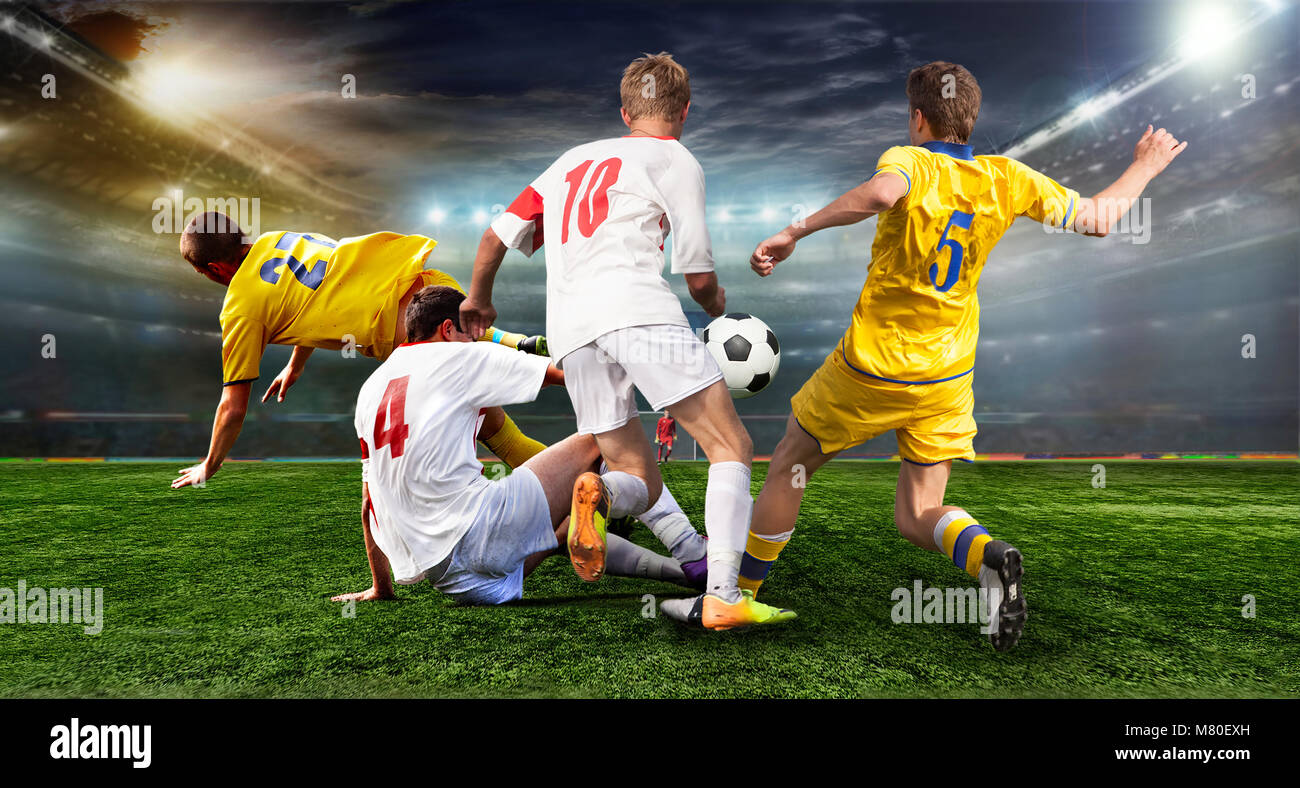 Football field attack hi-res stock photography and images - Alamy