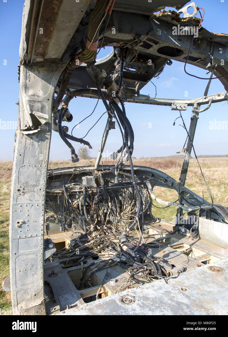 Westland Lynx helicopter wreck at Copehill Down FIBUA village military ...