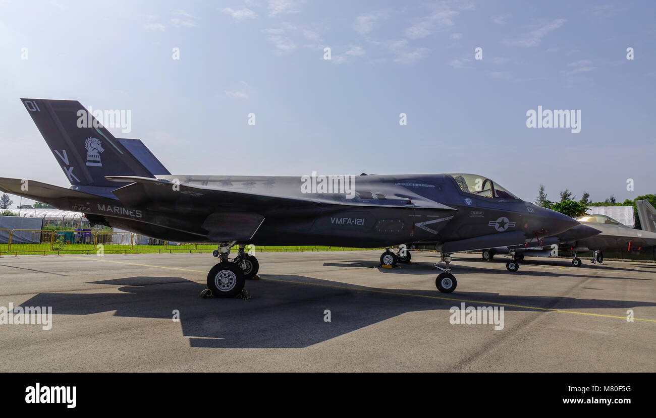 Singapore - Feb 10, 2018. A Lockheed Martin F-35 Lightning II aircraft ...