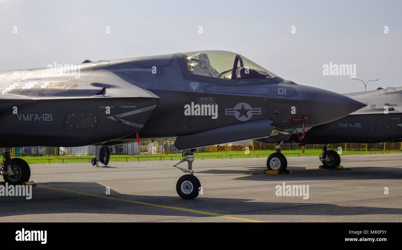 Singapore - Feb 10, 2018. A Lockheed Martin F-35 Lightning II aircraft ...