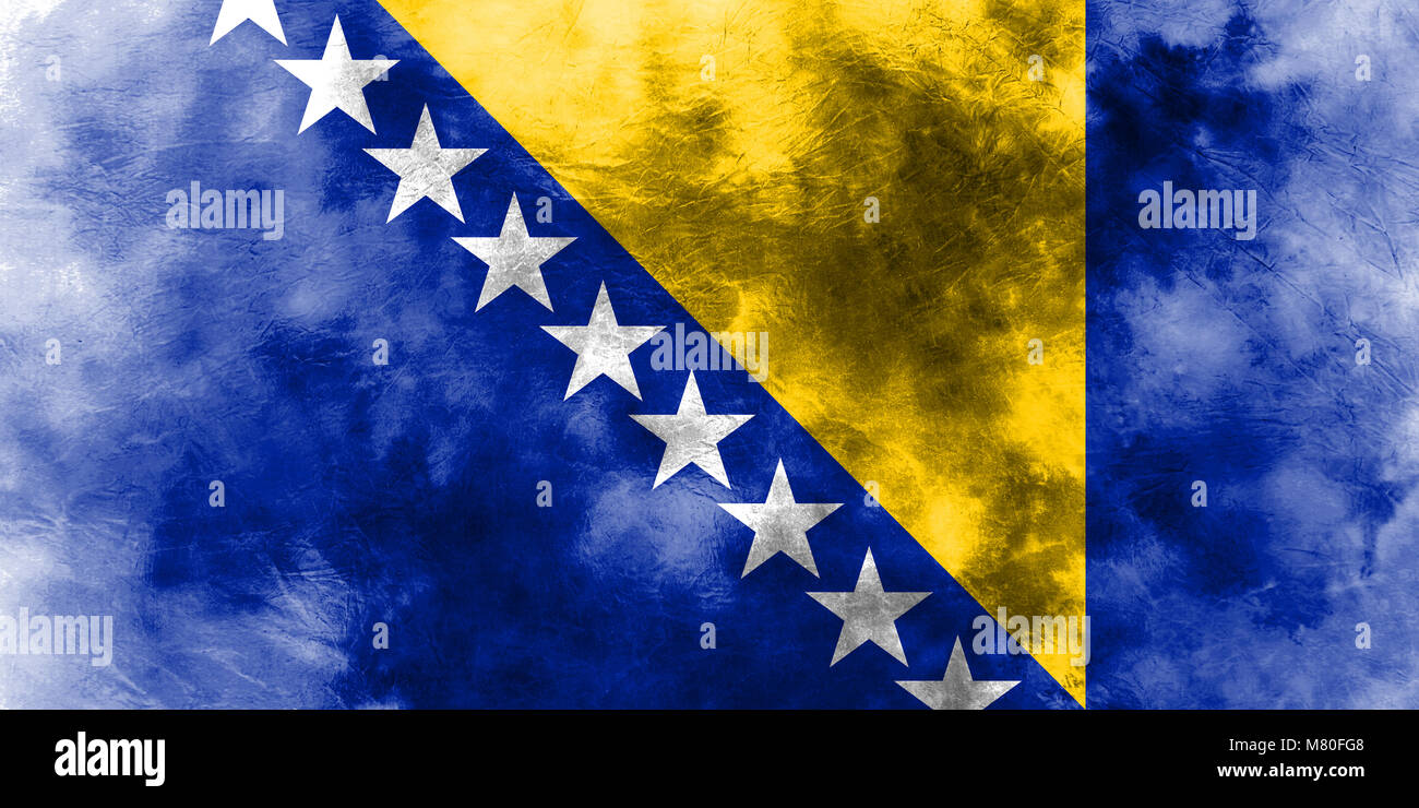 Old Bosnia and Herzegovina grunge background flag Stock Photo - Alamy