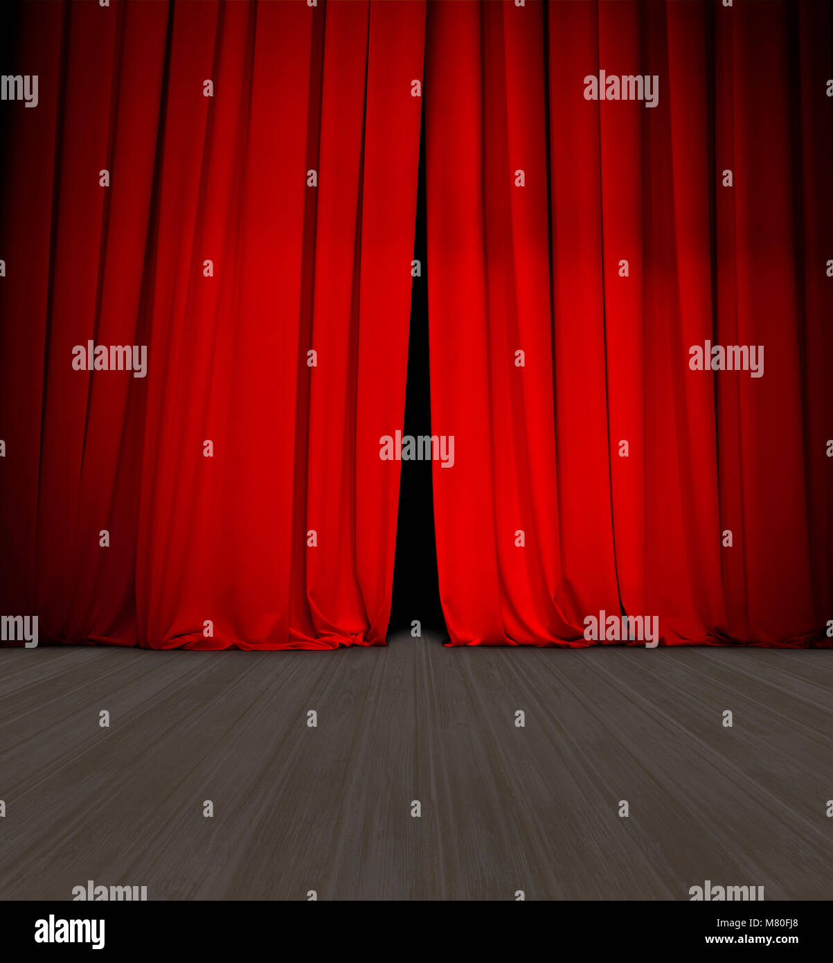 Red Curtain Stage Open