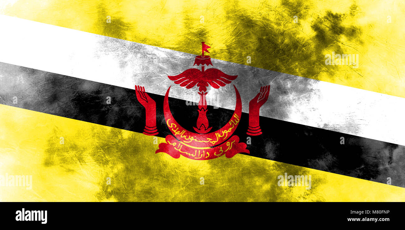 Old Brunei grunge background flag Stock Photo - Alamy