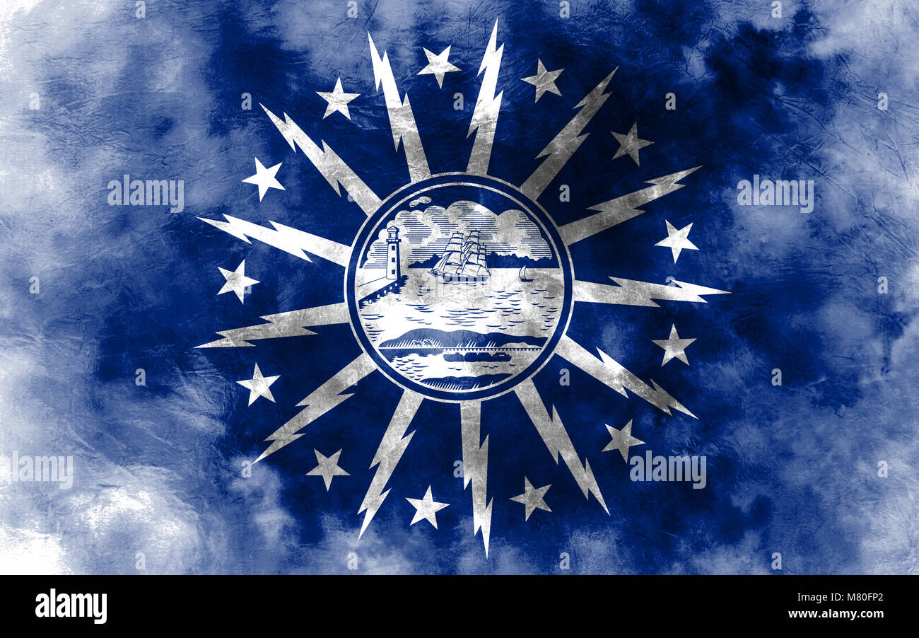 Buffalo city smoke flag, New York State, United States Of America Stock ...