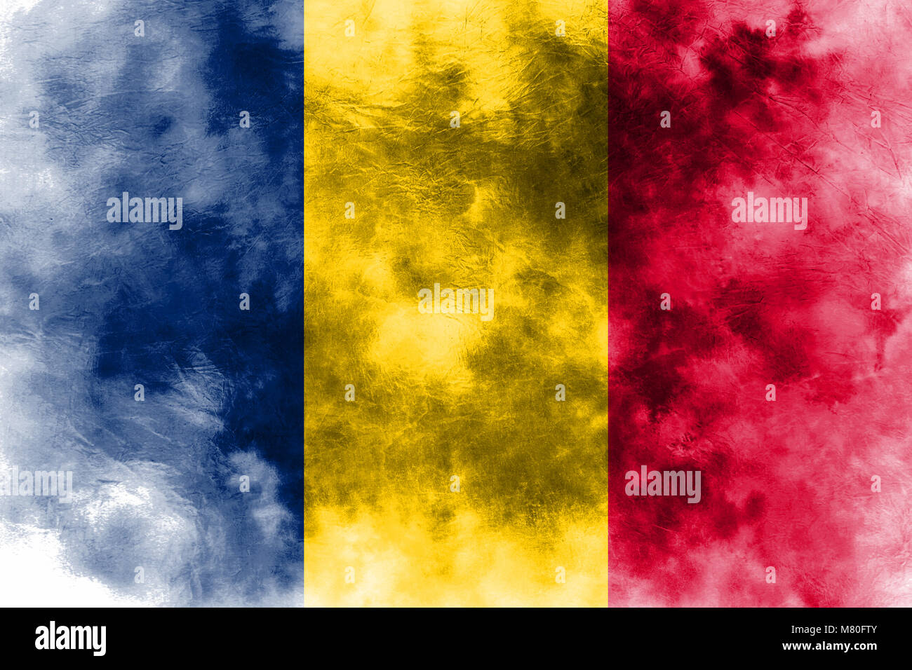 Old Chad grunge background flag Stock Photo - Alamy