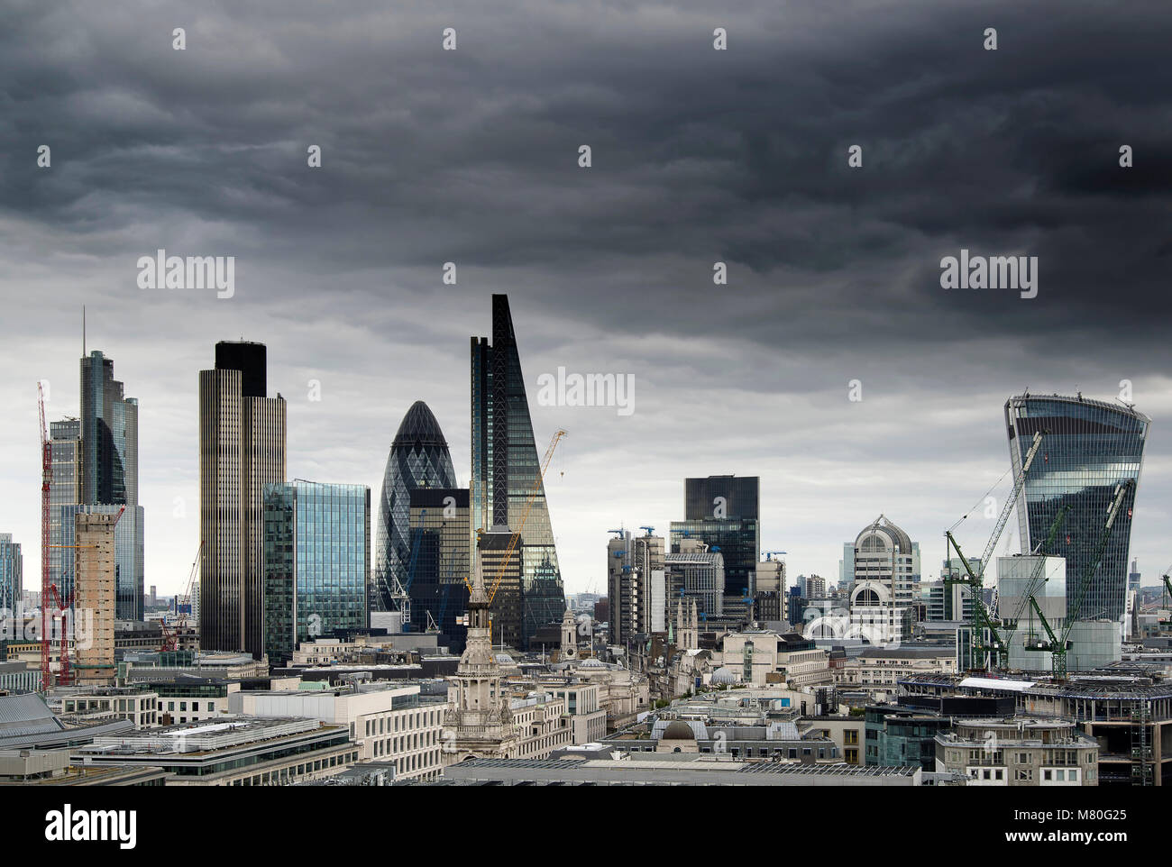 London cityscape skyline with iconic landmark buildings in The City ...