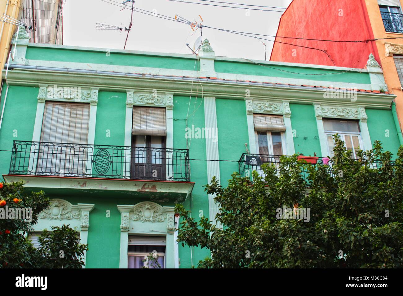 Majestic and Colorful buildings in Valencia, Spain Stock Photo - Alamy