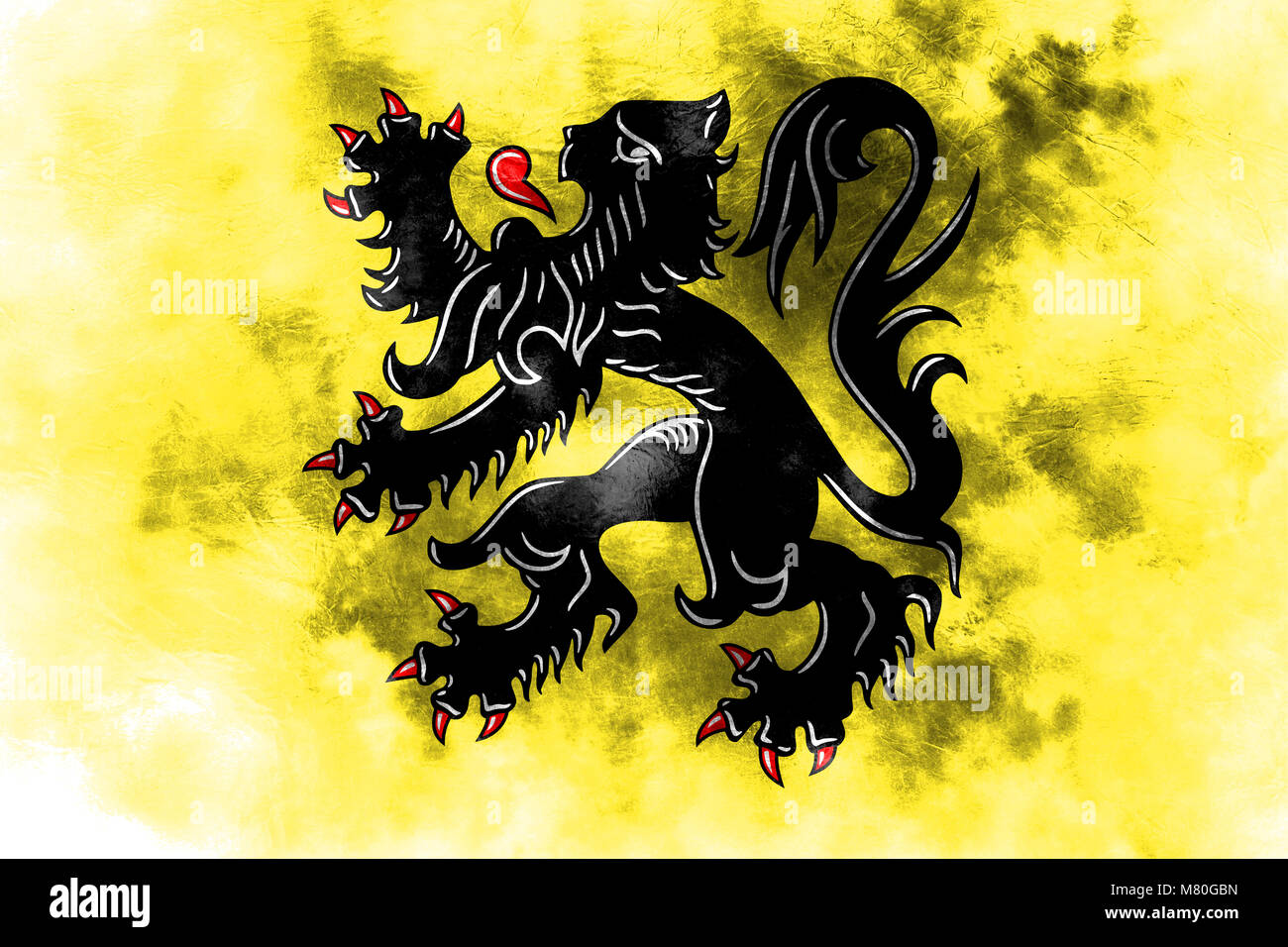 Flanders grunge flag, part of Belgium Stock Photo - Alamy