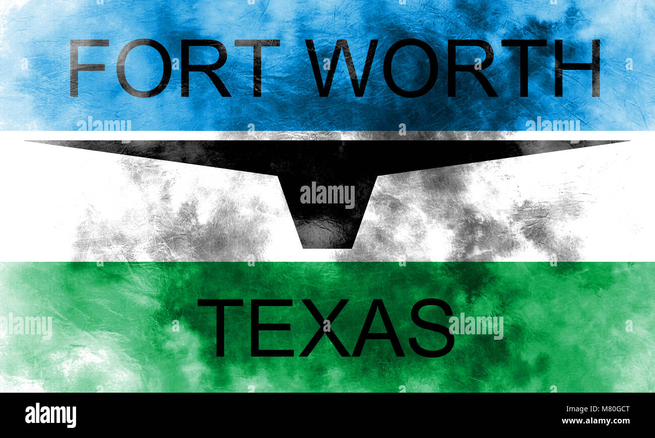 Fort Worth city smoke flag, Texas State, United States Of America Stock ...