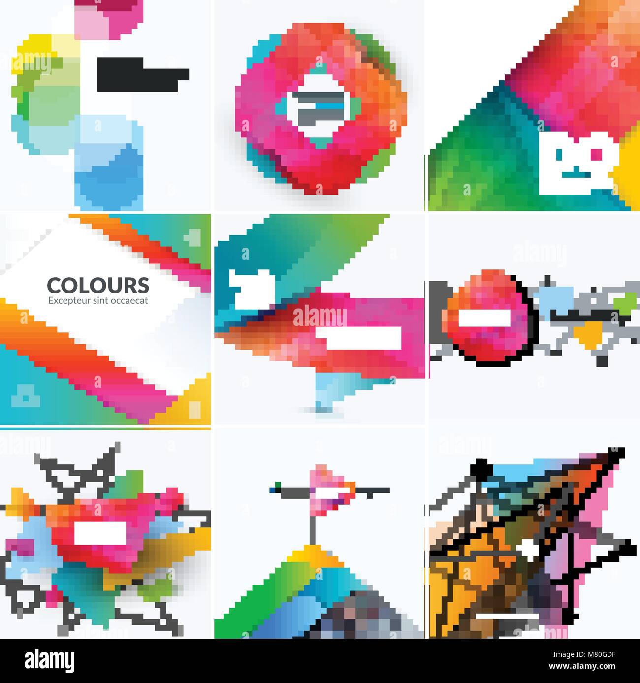 Set of abstract vector design for graphic template. Creative modern ...