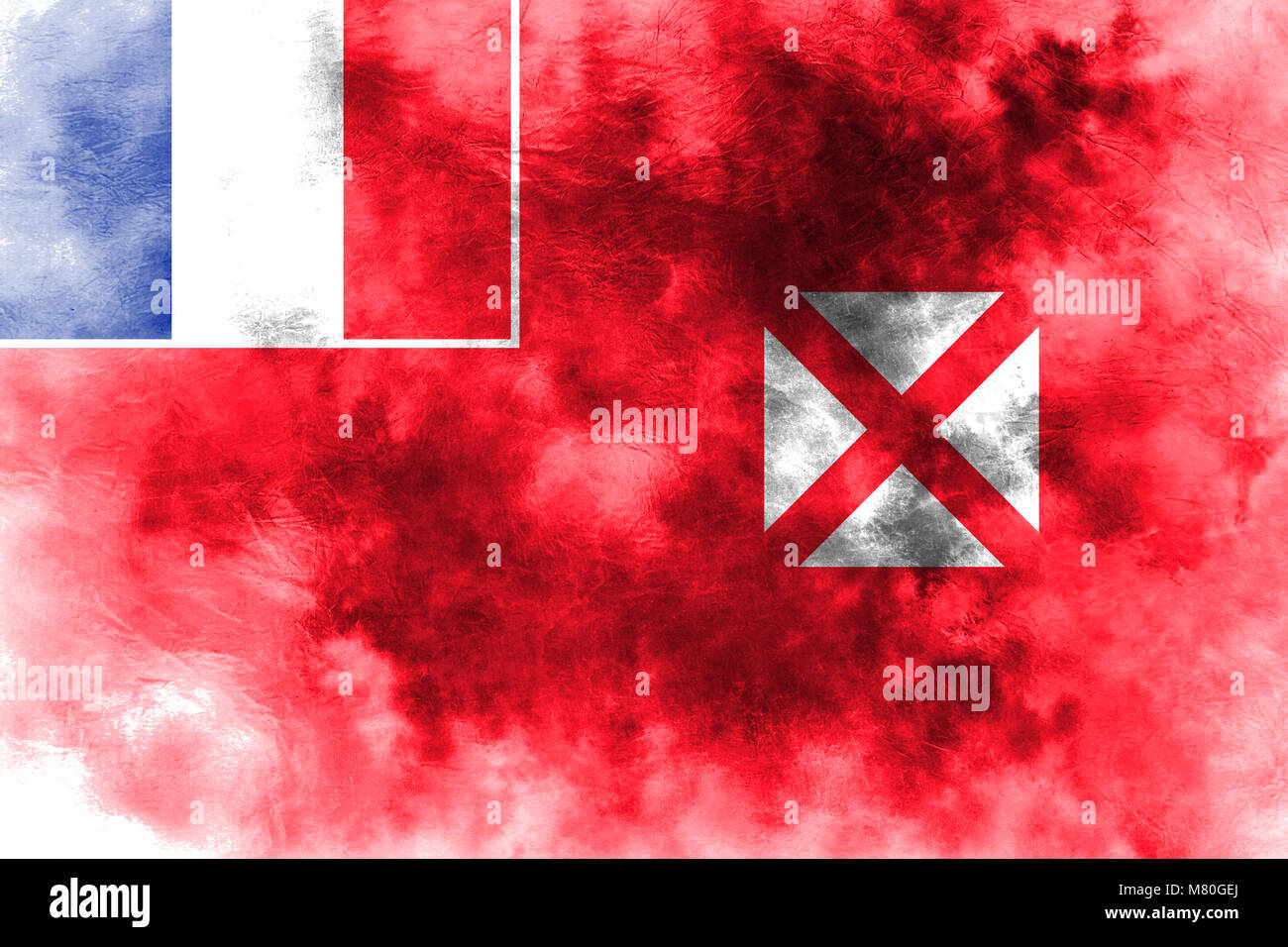 Wallis and Futuna grunge flag, France dependent territory flag Stock ...