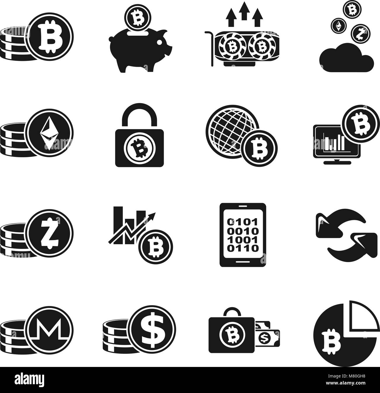Cryptocurrency and mining icon set Stock Vector Image & Art - Alamy