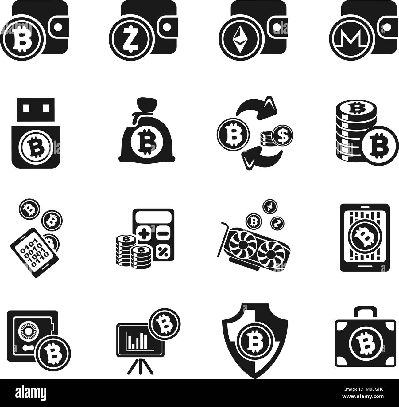 Cryptocurrency and mining icon set Stock Vector Image & Art - Alamy