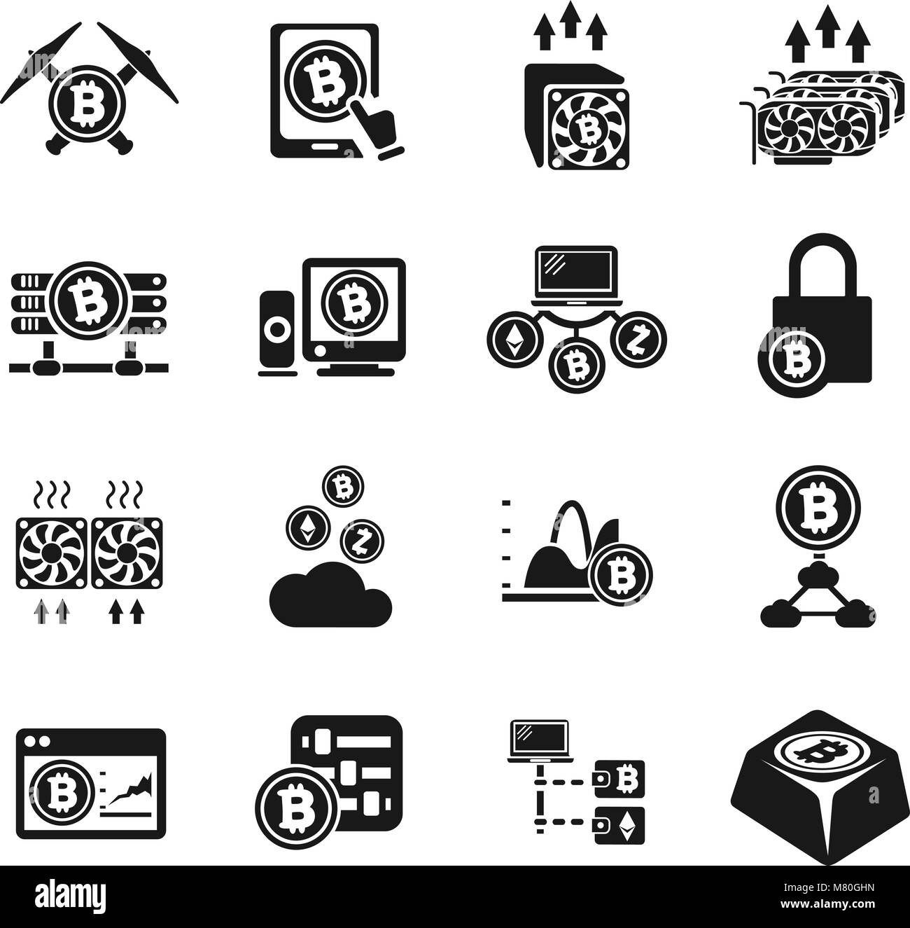 Cryptocurrency and mining icon set Stock Vector Image & Art - Alamy