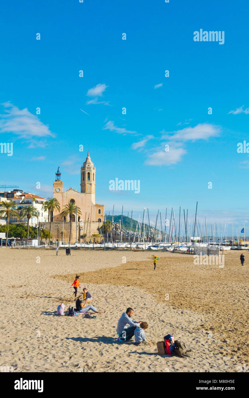 Platja de la Fragata, Sitges, Catalonia, Spain Stock Photo - Alamy