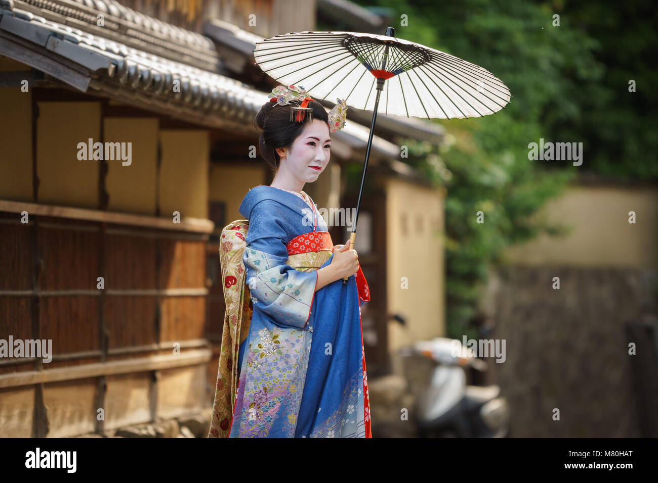 Japanese Geisha Maiko isolated Stock Photo - Alamy