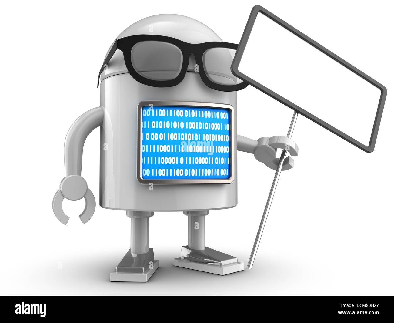 3d illustration of robot with with index over white background Stock ...