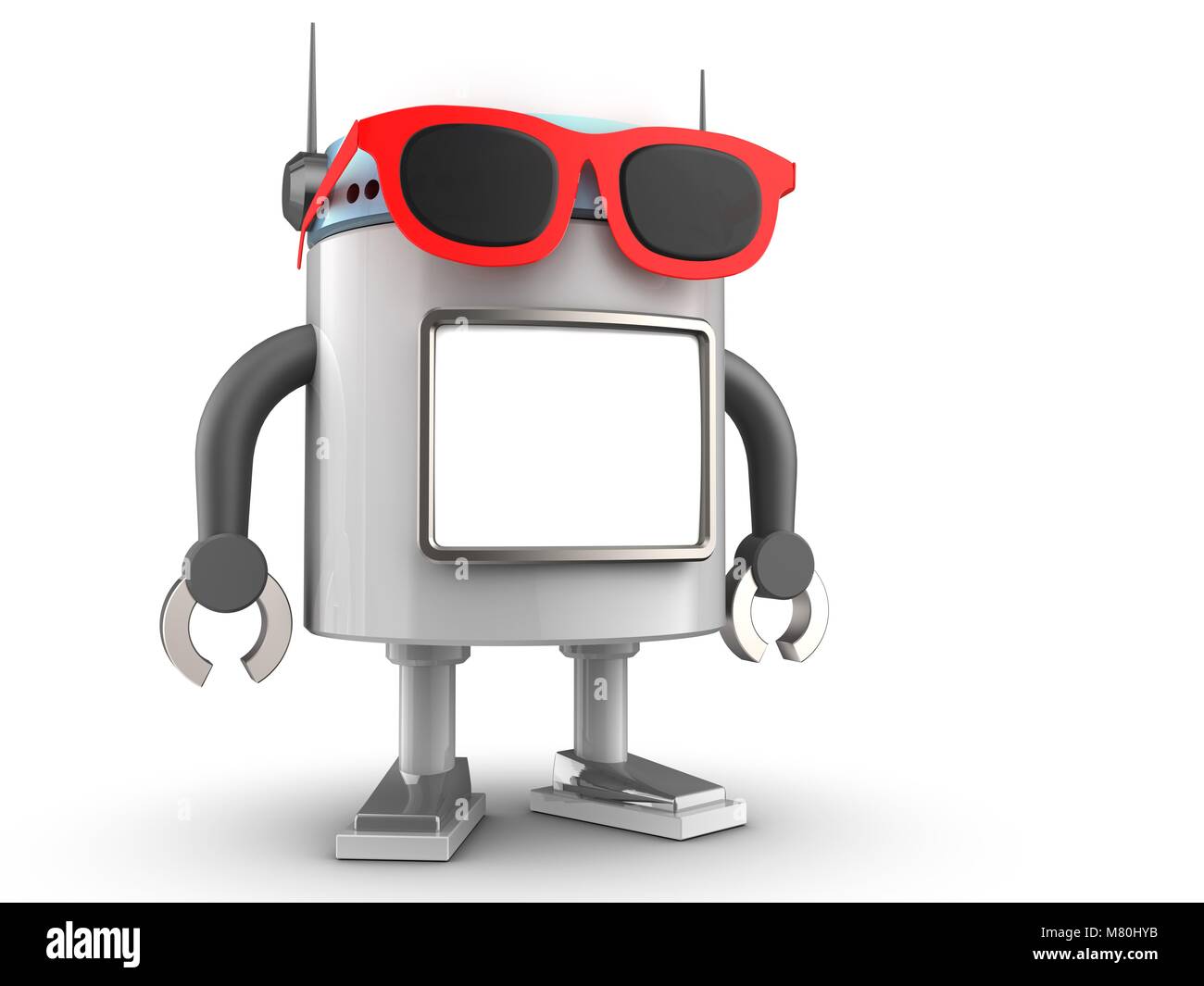 3d illustration of robot over white background Stock Photo - Alamy