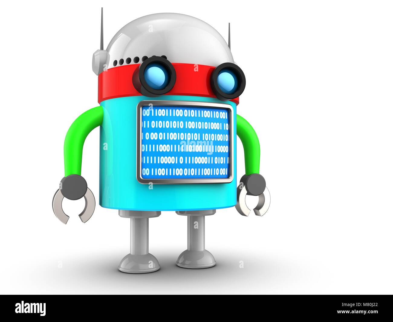 3d illustration of robot with over white background Stock Photo - Alamy