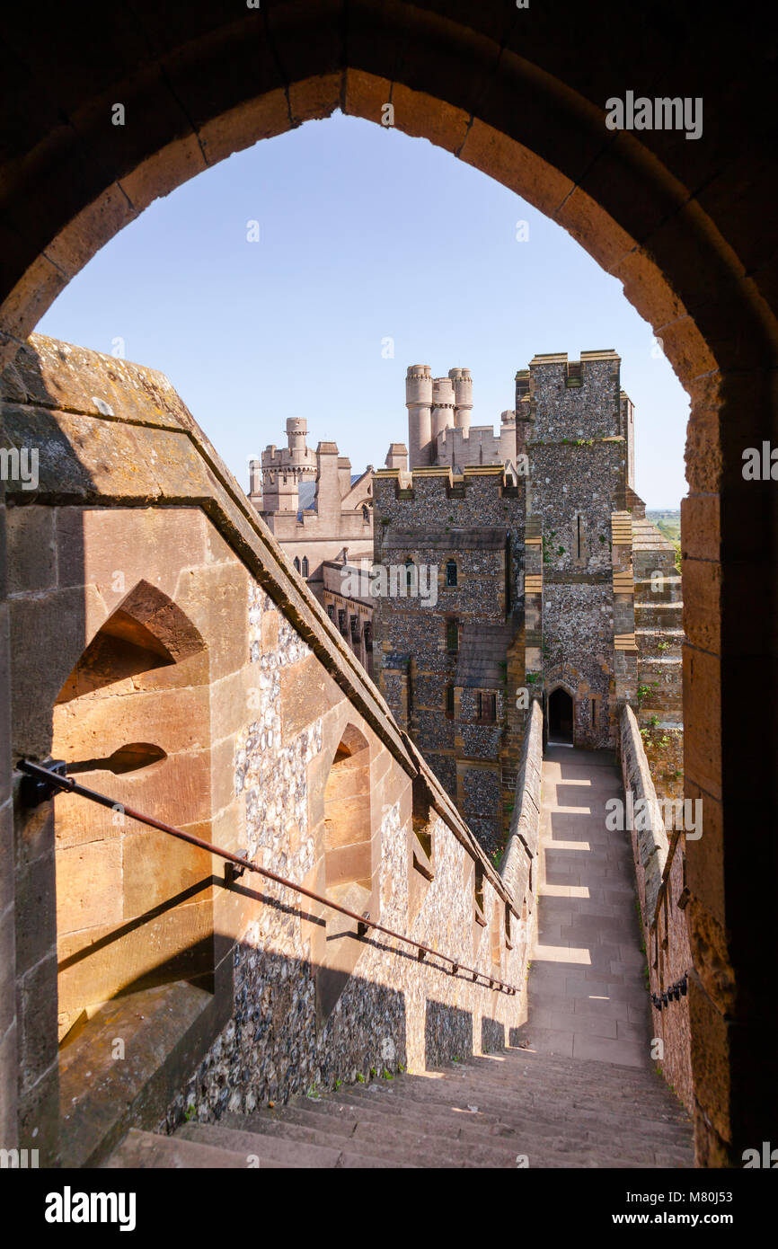 Restored and remodelled medieval motte-and-bailey castle in Arundel ...