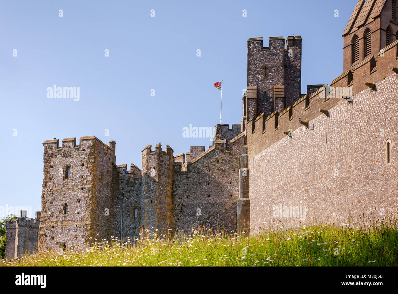 Restored and remodelled medieval motte-and-bailey castle in Arundel ...