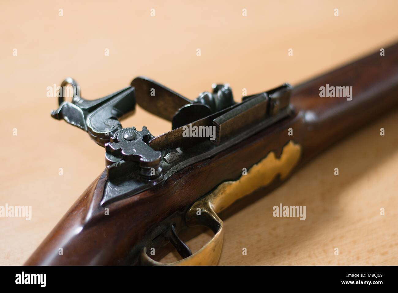 Lock part of flintlock rifle Stock Photo - Alamy
