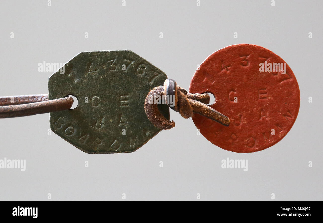 World War II British Army Dog Tags belonging to Captain James Archibald ...
