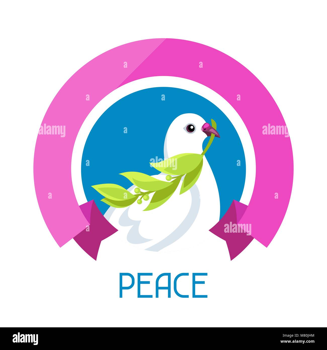 White dove of peace bears olive branch Stock Vector Image & Art - Alamy