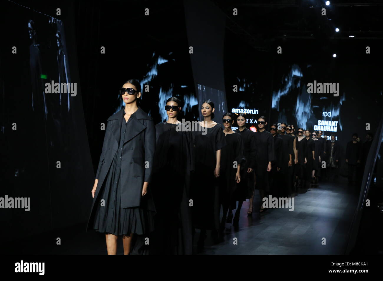 New Delhi, India. 14th Apr, 2018. Models walk on ramp and presenting ...