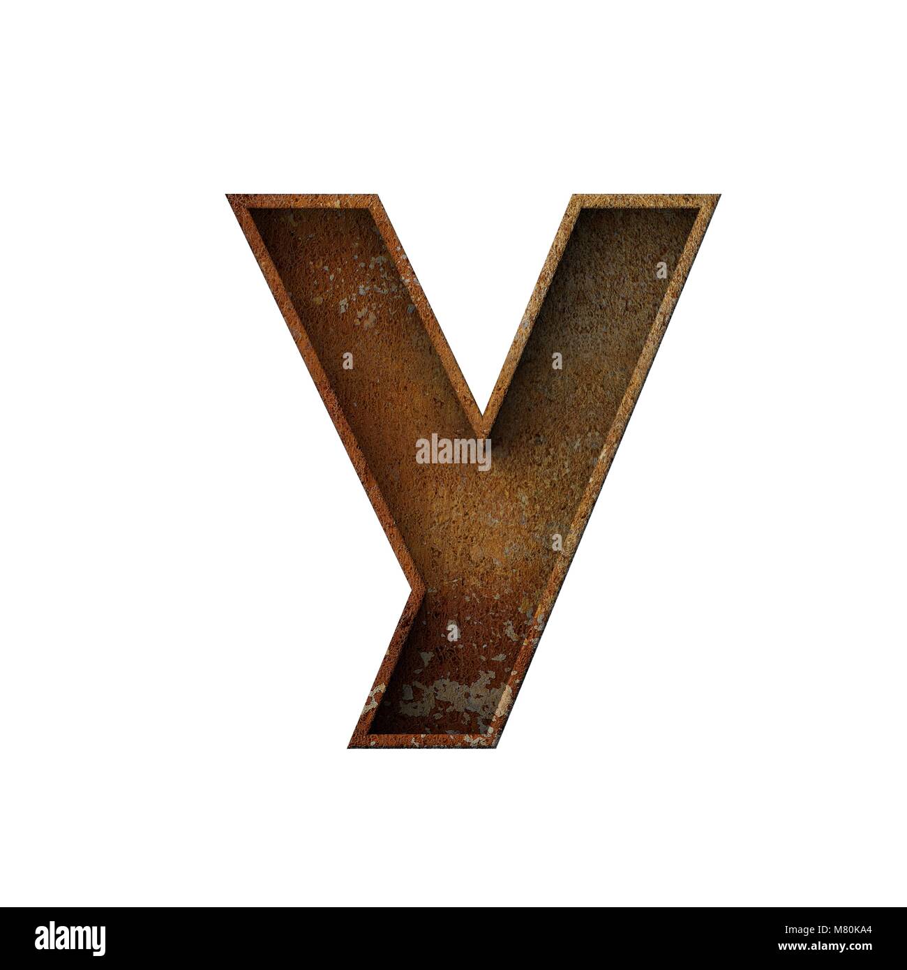 Letter Y grunge rusted font. 3D Rendering Stock Photo - Alamy