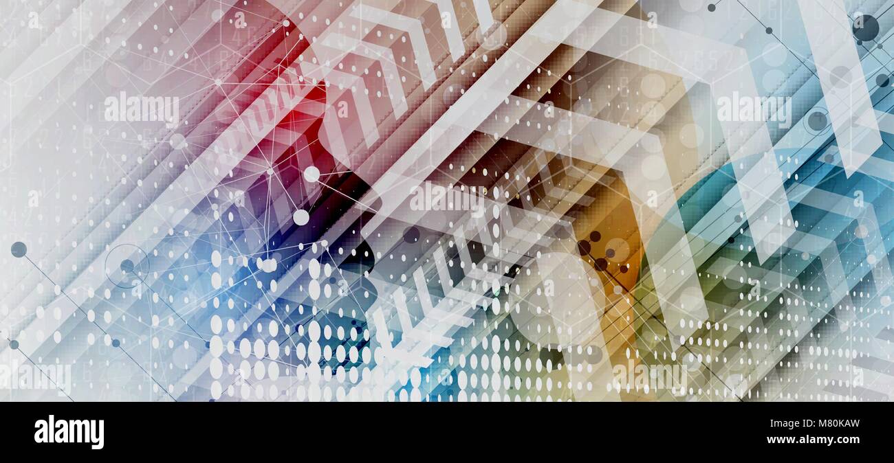 Abstract Artificial intelligence. Technology web background. Virtual ...