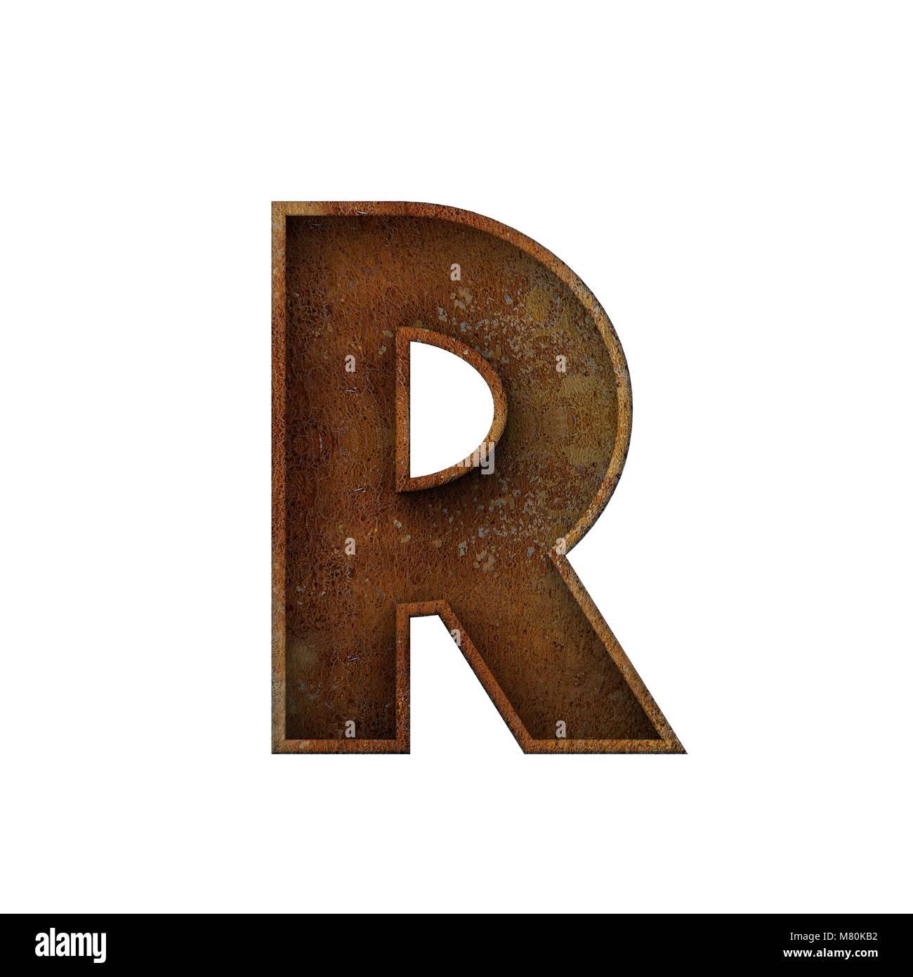 Letter R grunge rusted font. 3D Rendering Stock Photo - Alamy