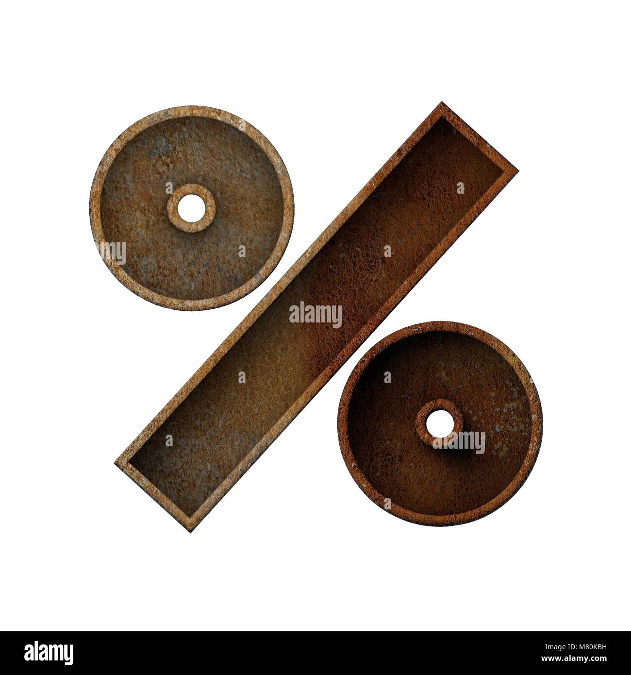 Percentage sign grunge rusted font. 3D Rendering Stock Photo - Alamy
