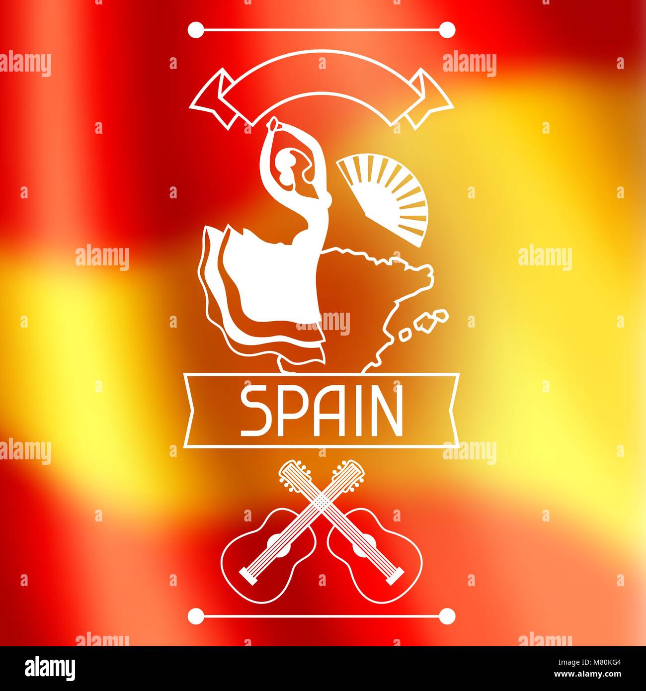 Spanish flag girl barcelona Stock Vector Images - Alamy