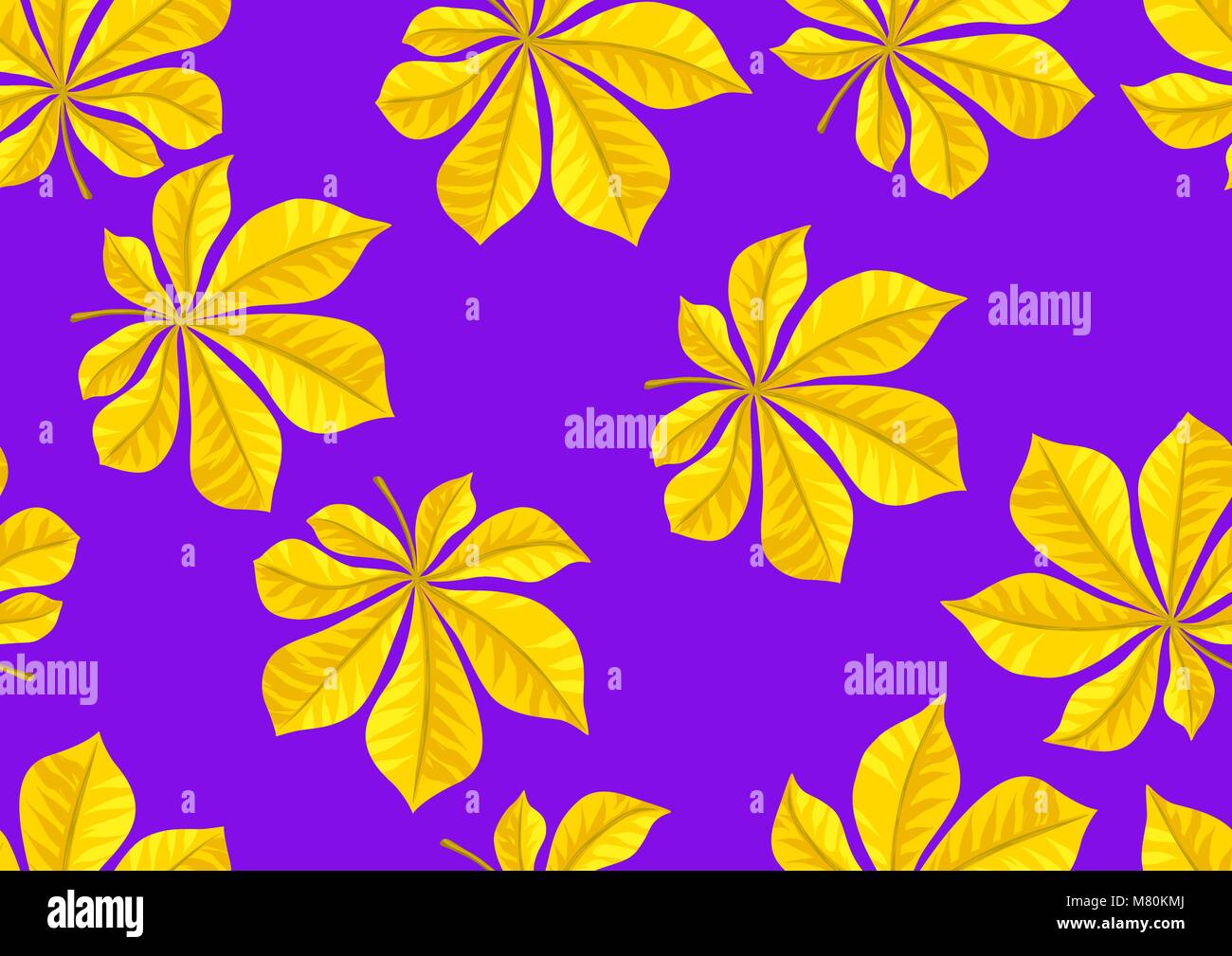 Seamless pattern with chestnut leaves. Decorative ornament Stock Vector ...