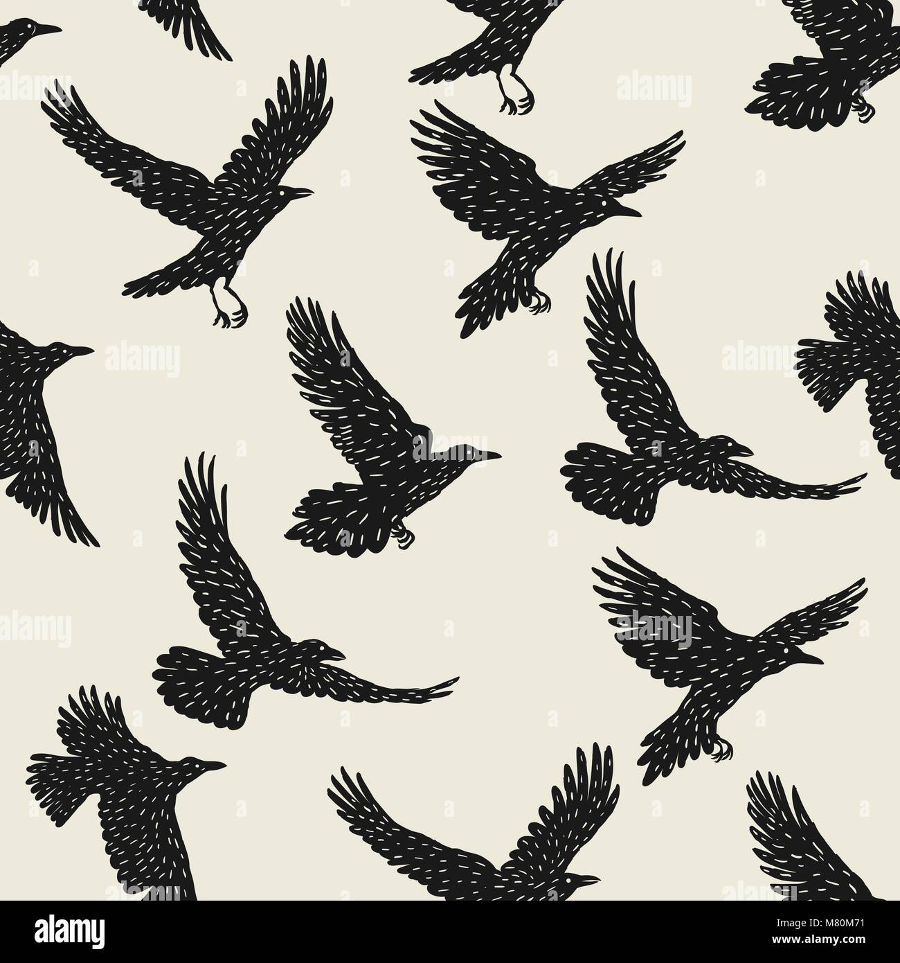 Ravens flying Stock Vector Images - Alamy