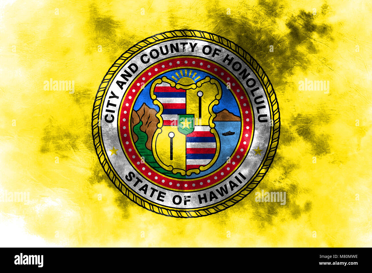 Honolulu city flag hi-res stock photography and images - Alamy