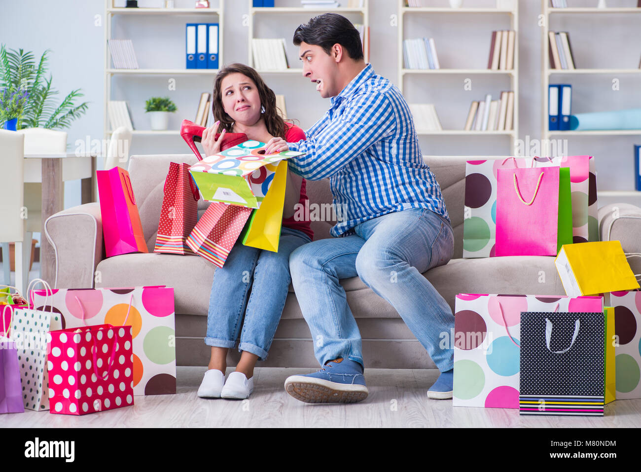 Angry aggressive man shopping bags hi-res stock photography and images ...