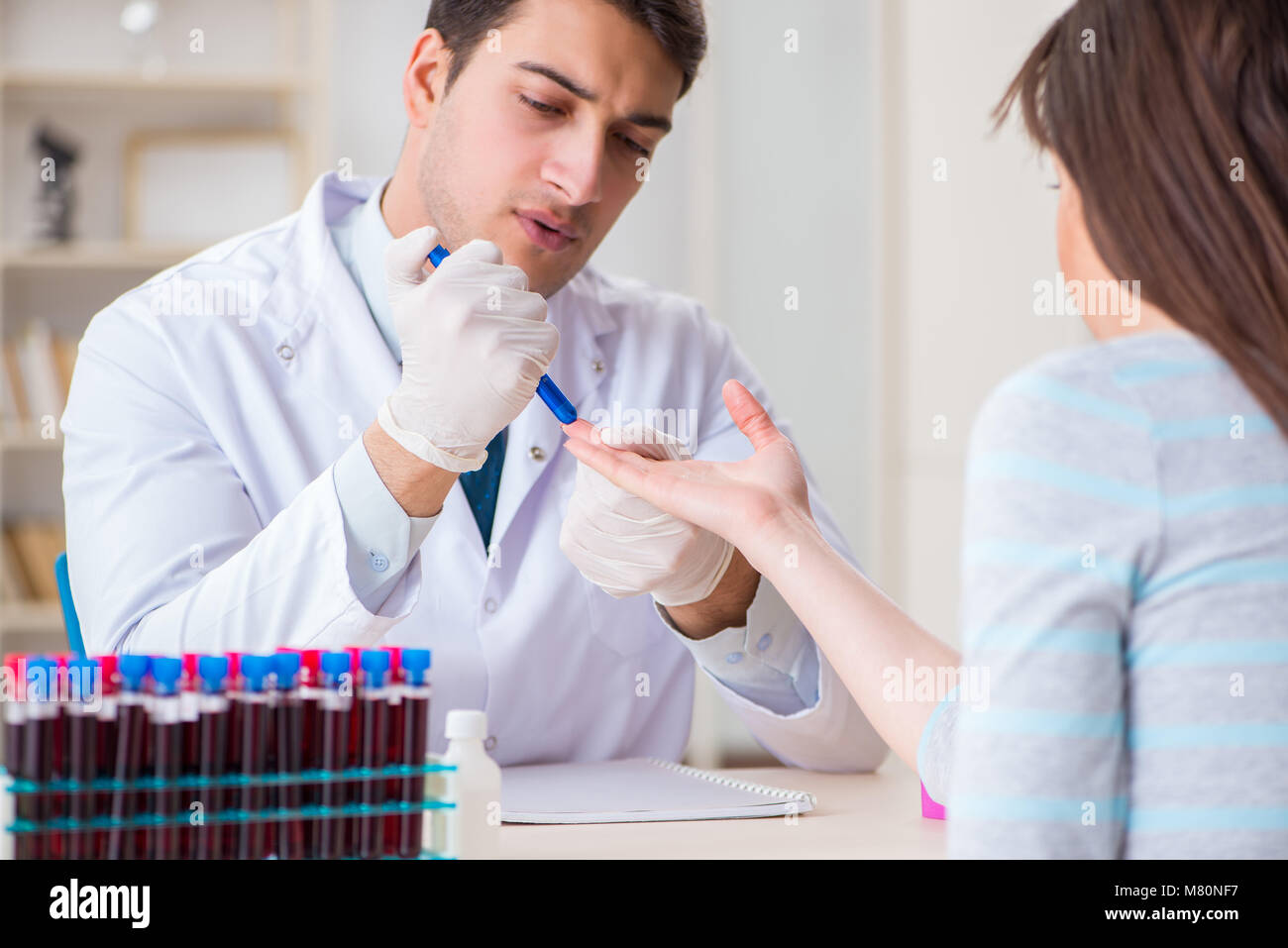 Patient during blood test sampling procedure taken for analysis Stock ...