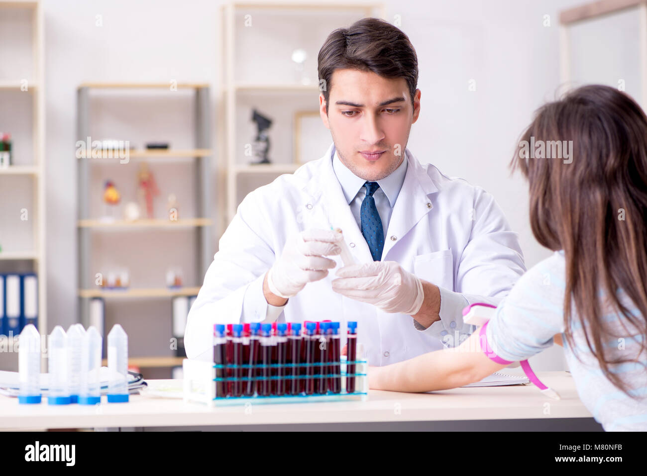 Patient during blood test sampling procedure taken for analysis Stock ...