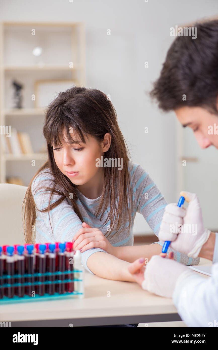 Patient during blood test sampling procedure taken for analysis Stock ...