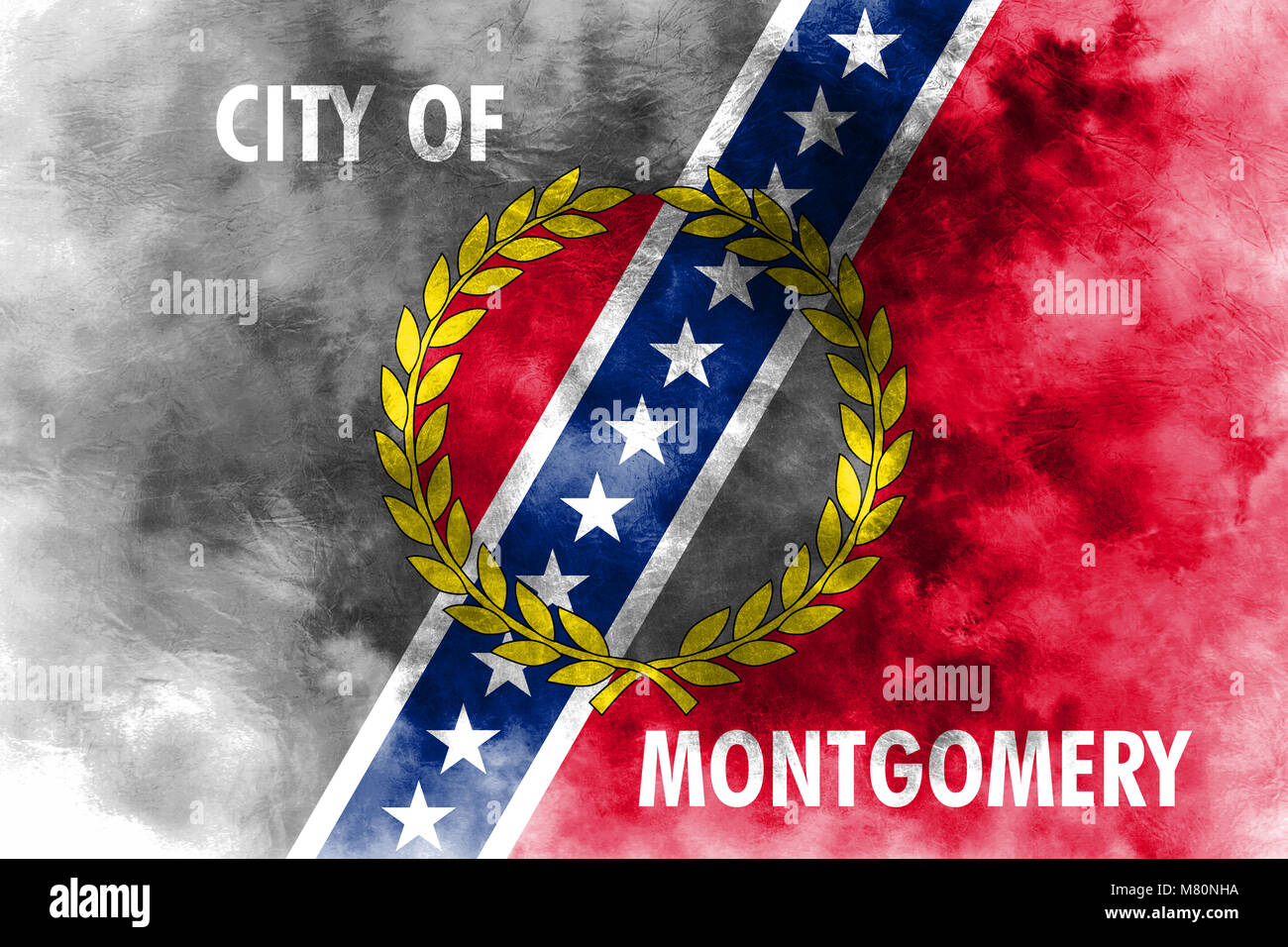 Montgomery city smoke flag, Alabama State, United States Of America ...
