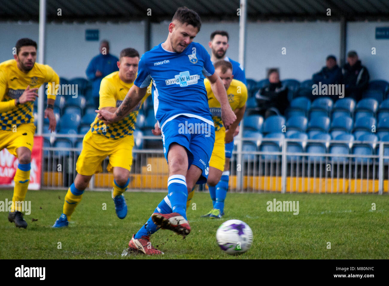 Craig Jones scores a Penalty against Cwmbran Celtic Stock Photo - Alamy