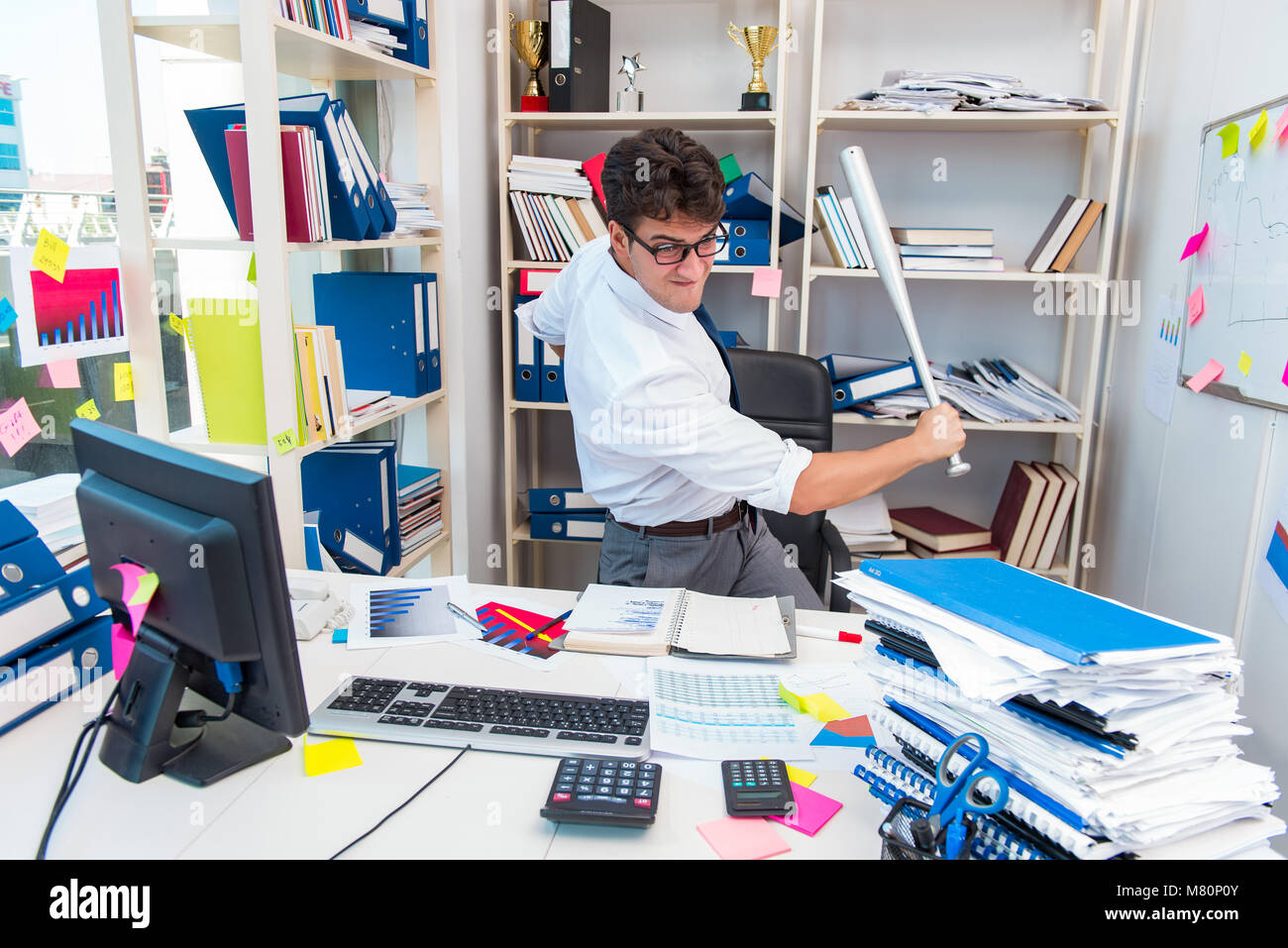 Busy frustrated businessman angry in the office Stock Photo - Alamy