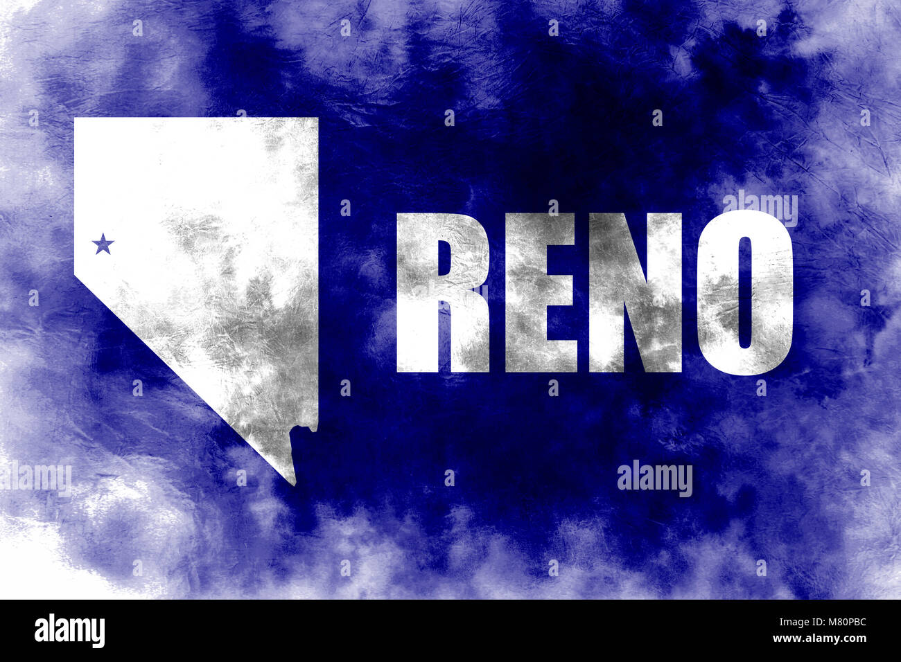 Reno city smoke flag, Nevada State, United States Of America Stock ...