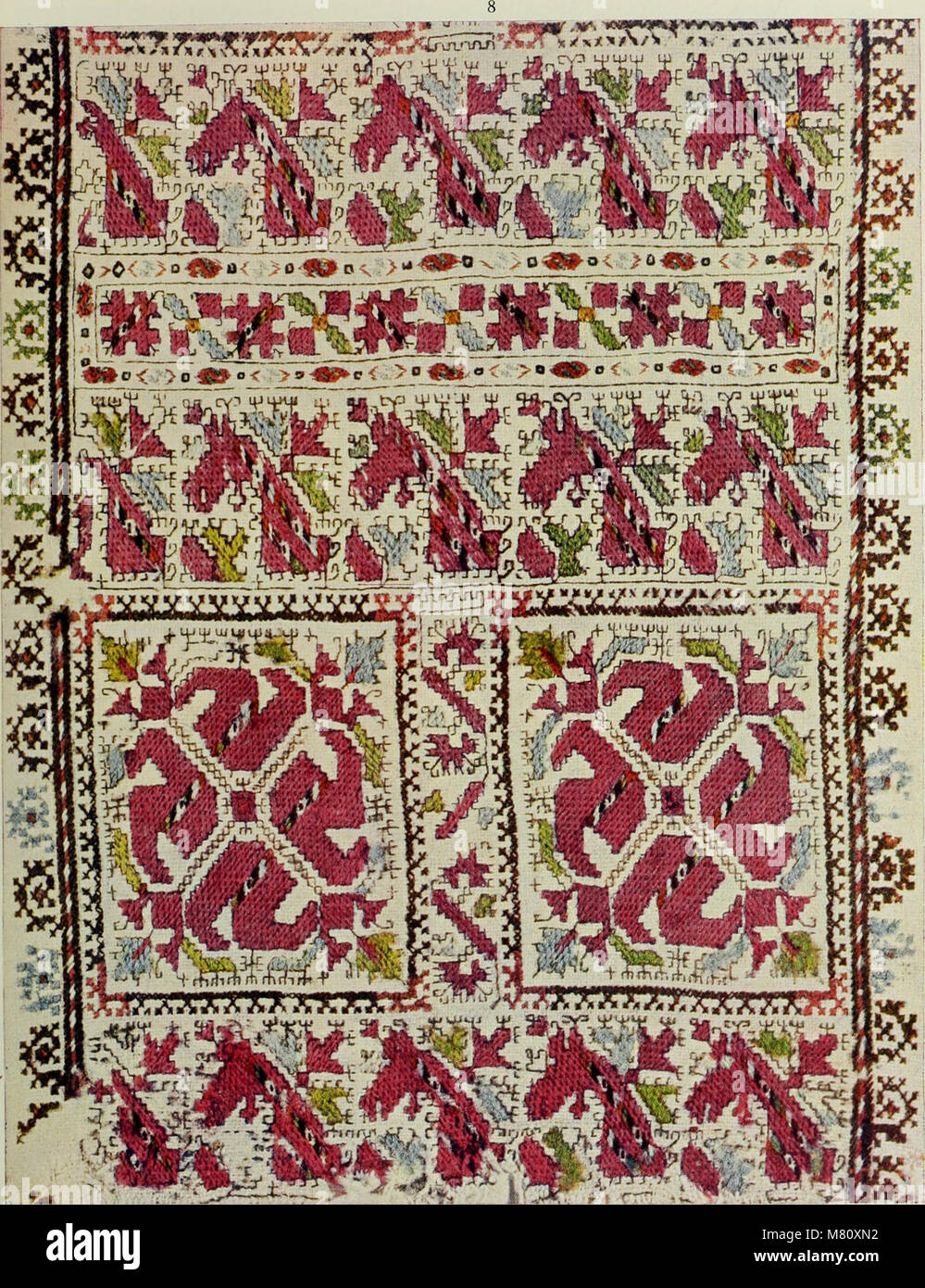 This 1913 publication features traditional Bulgarian folk embroidery ...