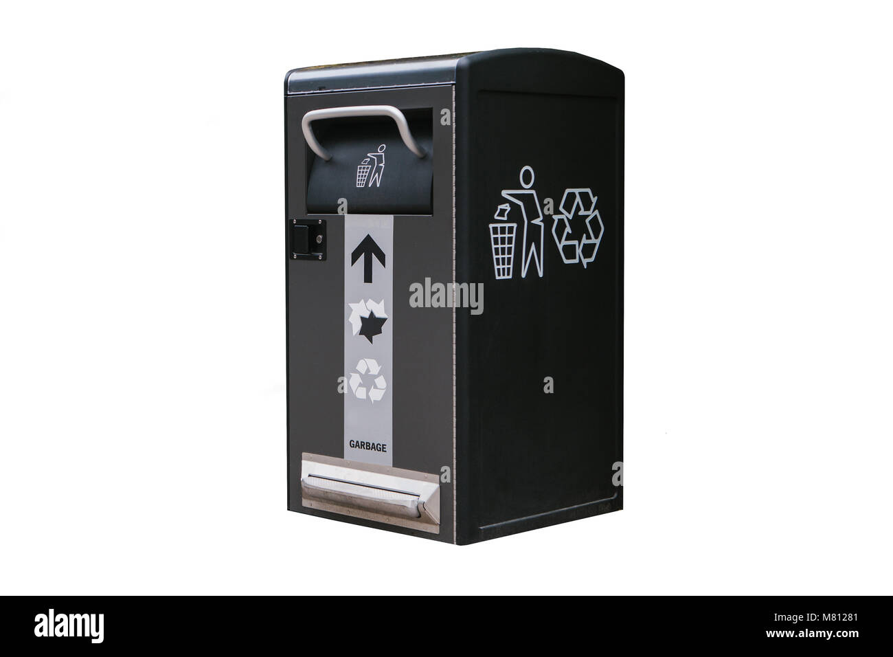 Modern smart bin isolated on white background. Waste collection ...