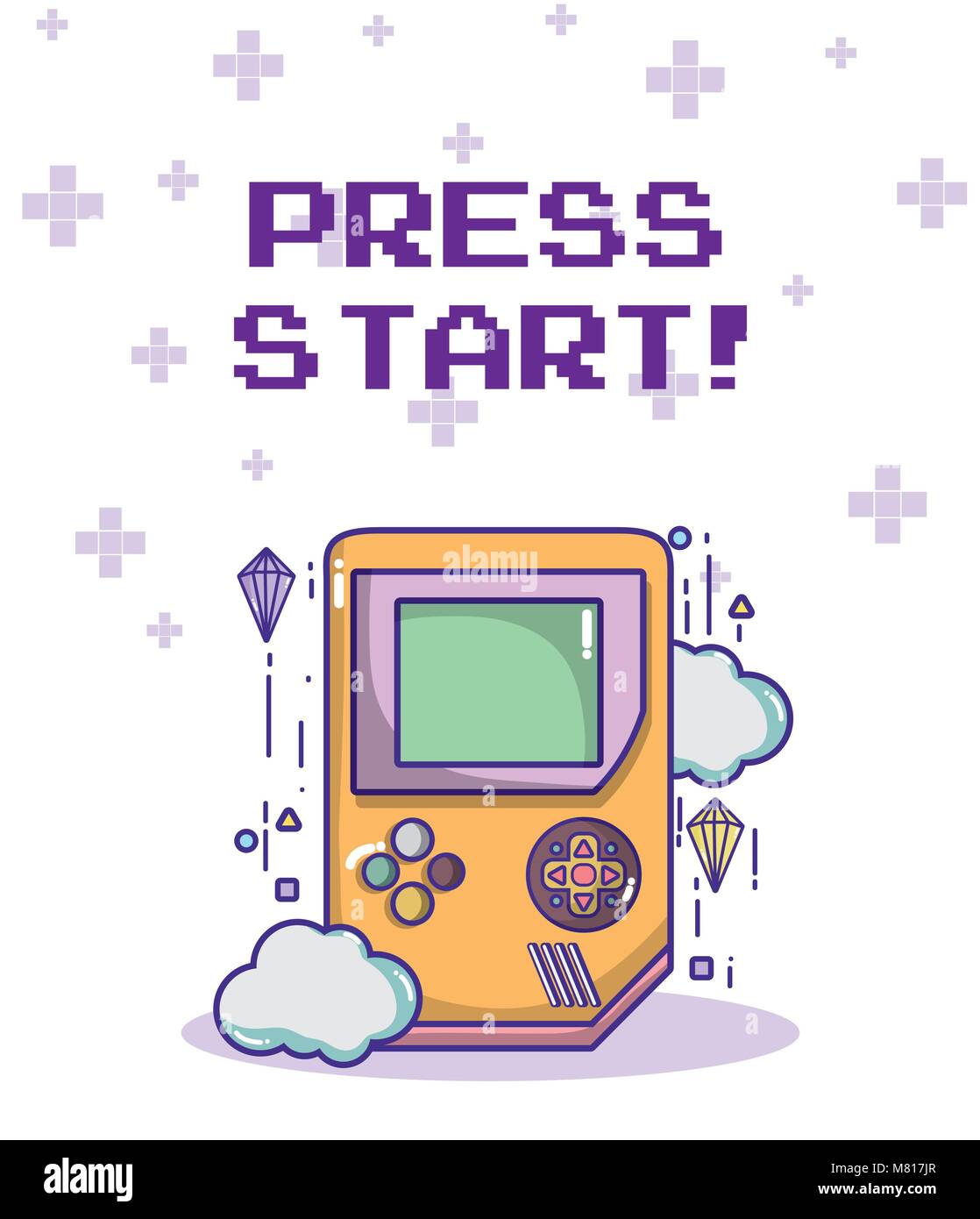Press start retro videogame console Stock Vector Image & Art - Alamy