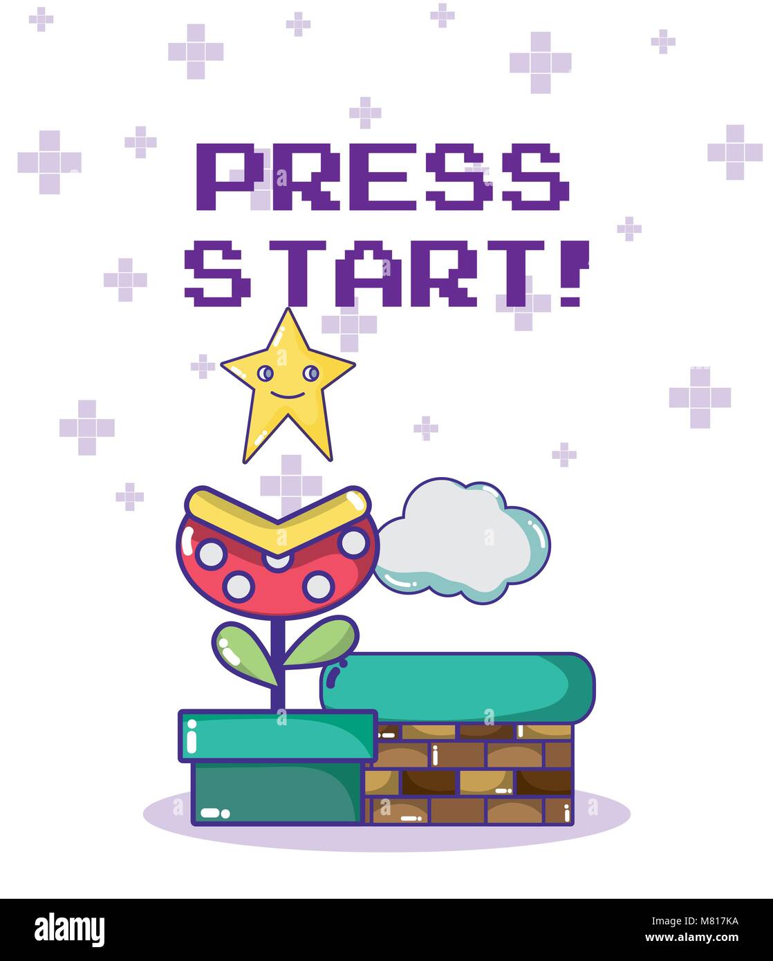 Press start videogame character Stock Vector Image & Art - Alamy